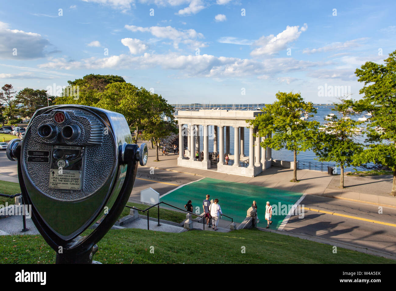 Viewing point overlooking Plymouth Rock in Plymouth MA Stock Photo - Alamy