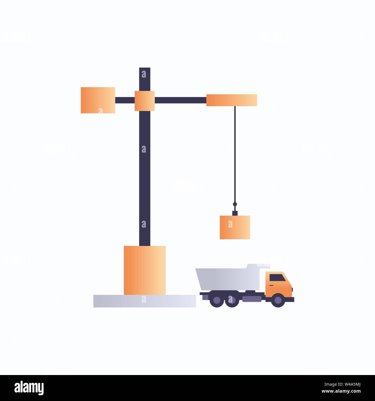 crane loading cargo container box on lorry truck industrial delivery ...