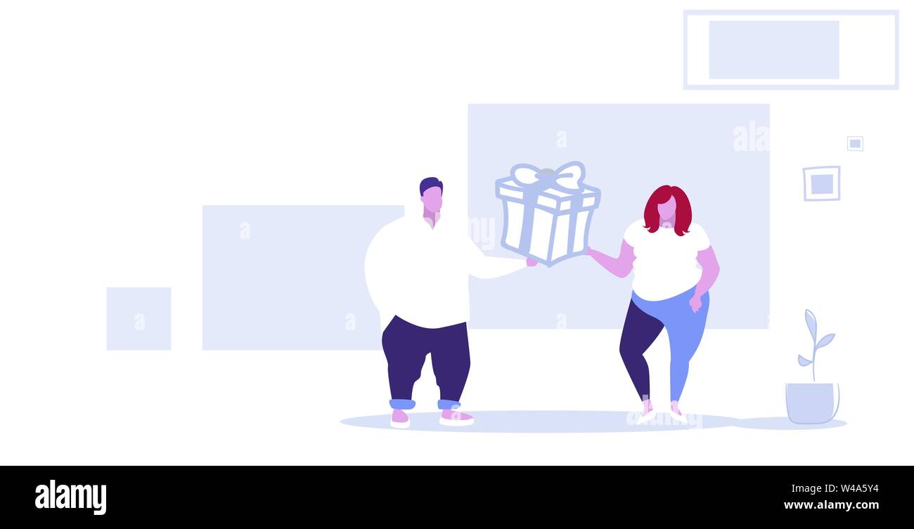 Woman giving wrapped birthday present Stock Vector Images - Alamy