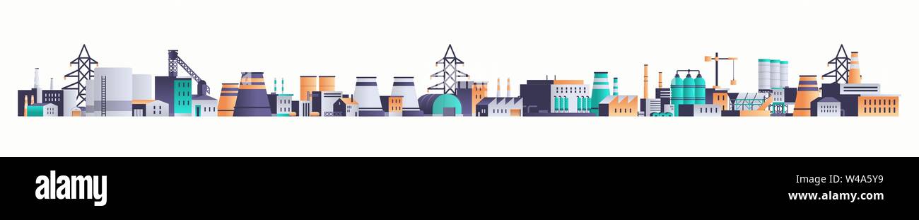 factory manufacturing buildings industrial zone plant power station ...