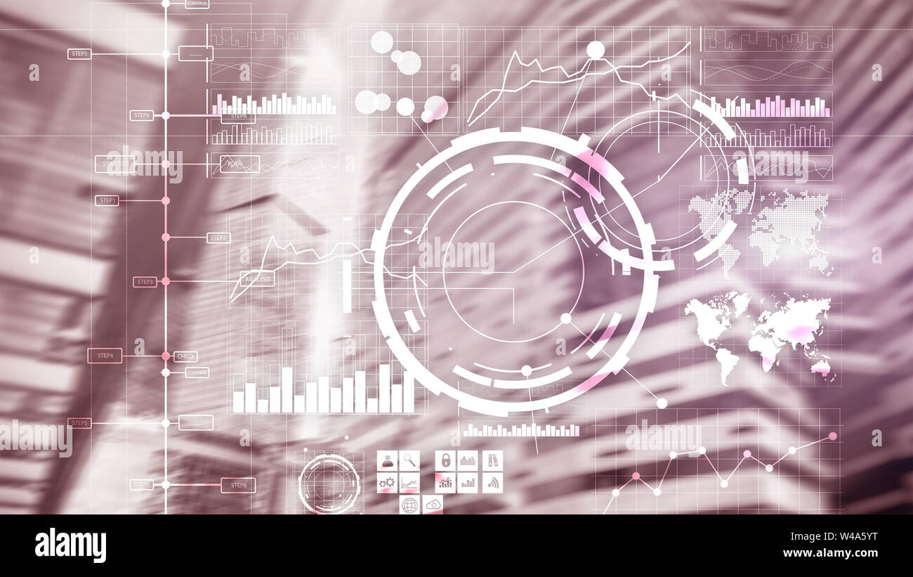 Abstract Mixed Media Technology Background. Modern city Stock Photo - Alamy