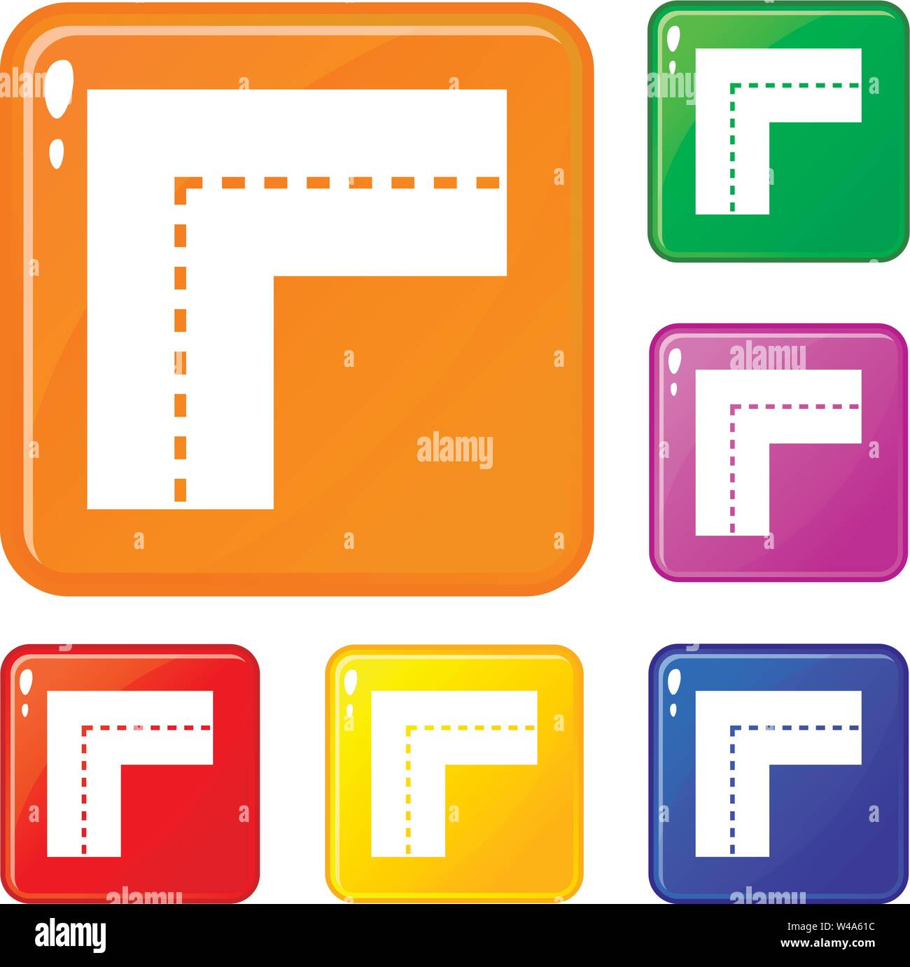 Turning road icons set vector color Stock Vector Image & Art - Alamy