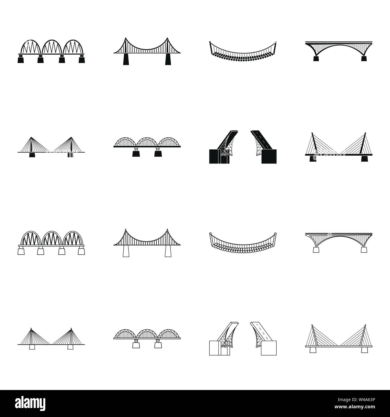 Vector design of connection and design symbol. Collection of connection and side vector icon for ...