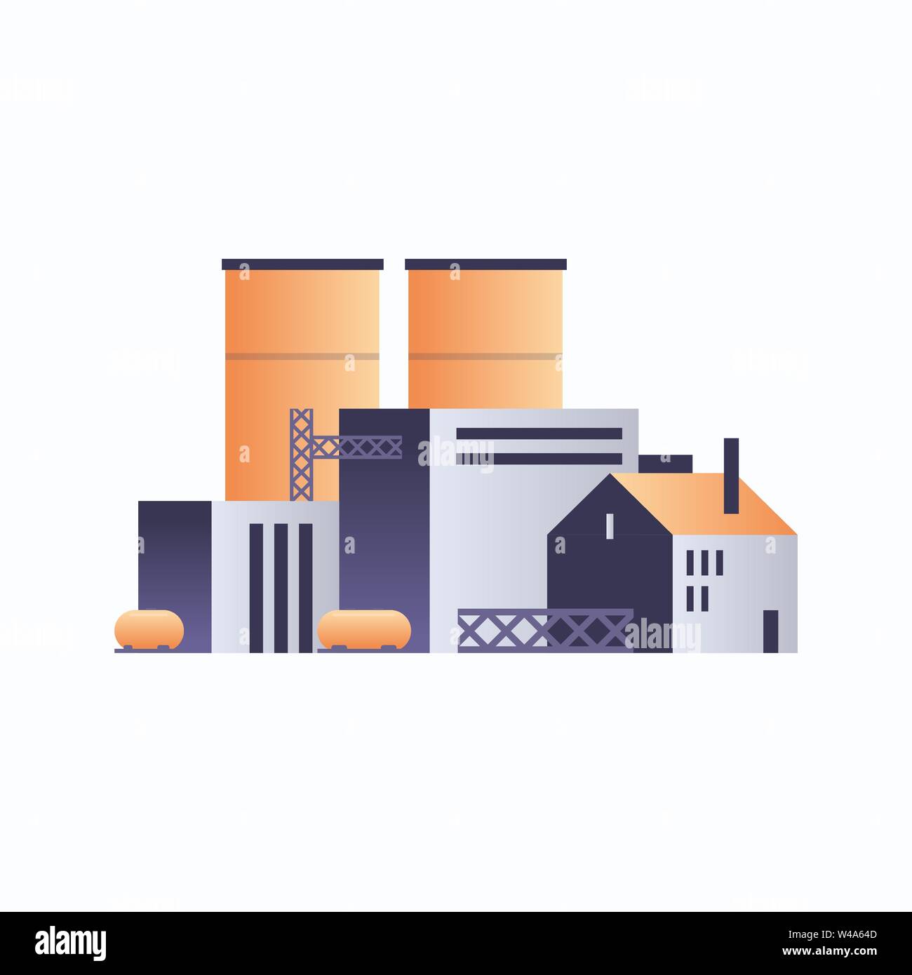 factory building icon industrial plant with pipes and chimney power ...