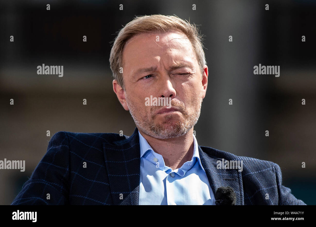 Berlin, Germany. 21st July, 2019. FDP chairman Christian Lindner is in ...