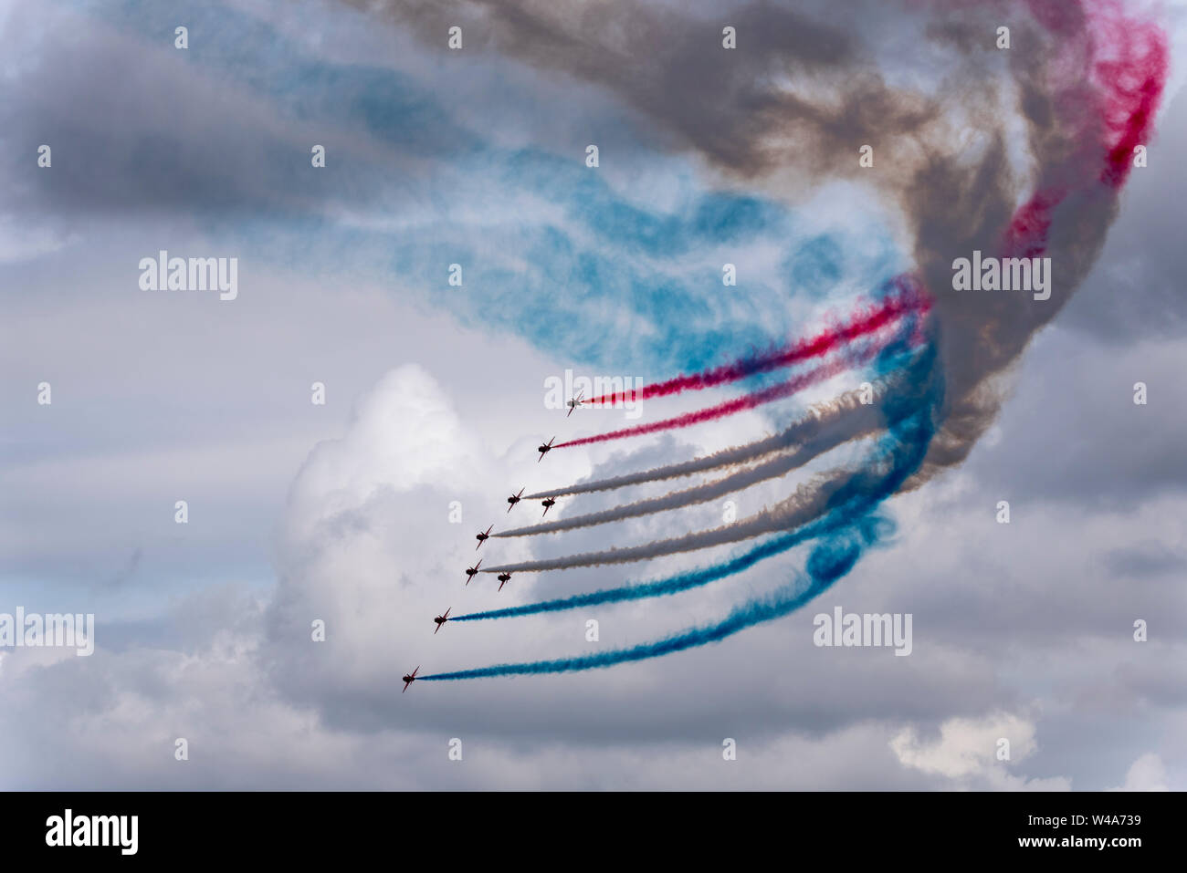 The Royal Air Force display team the Red Arrows normally appear at ...