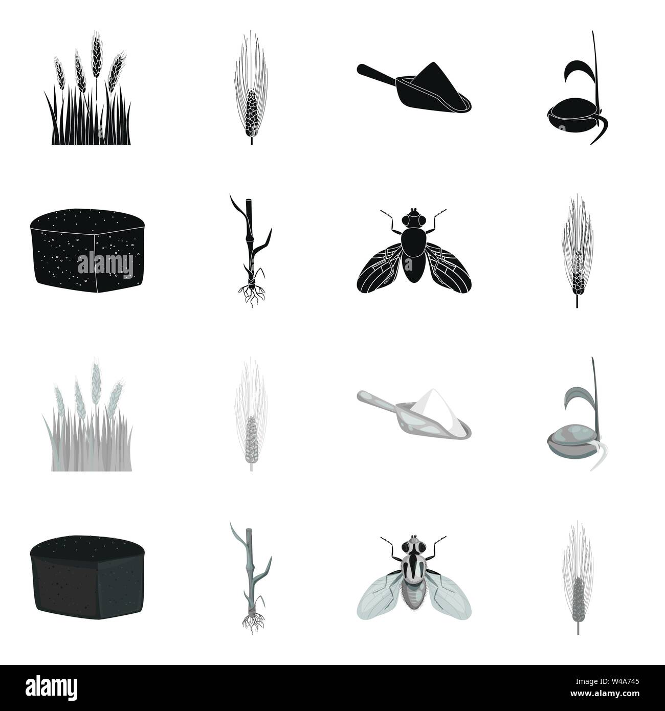 Vector illustration of agriculture and farming symbol. Set of ...