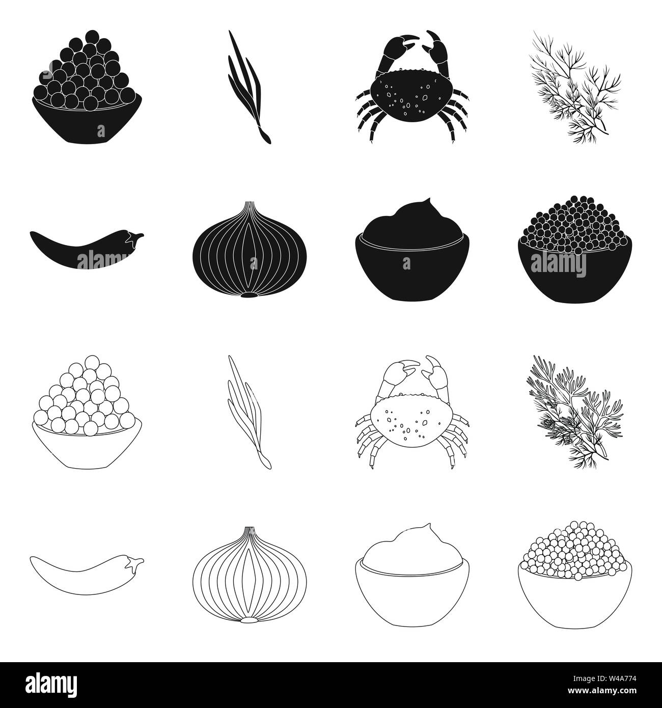 Isolated object of taste and product symbol. Collection of taste and ...