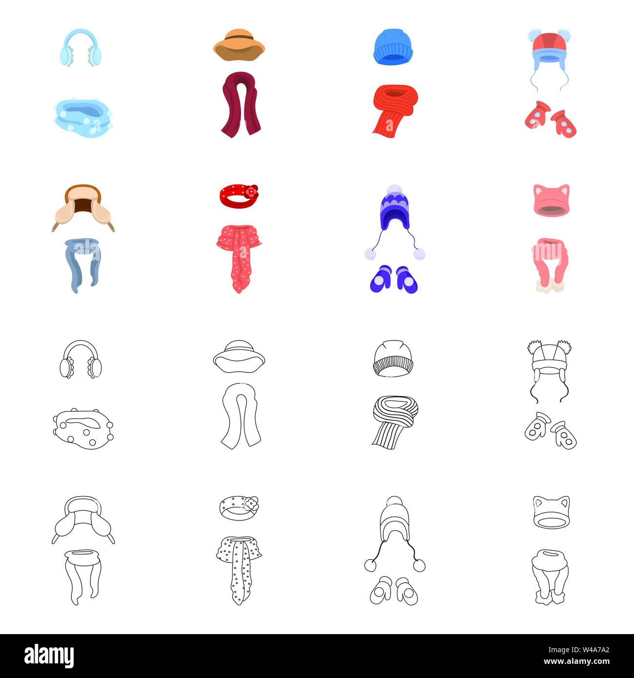 Isolated object of clothes and texture symbol. Set of clothes and ...