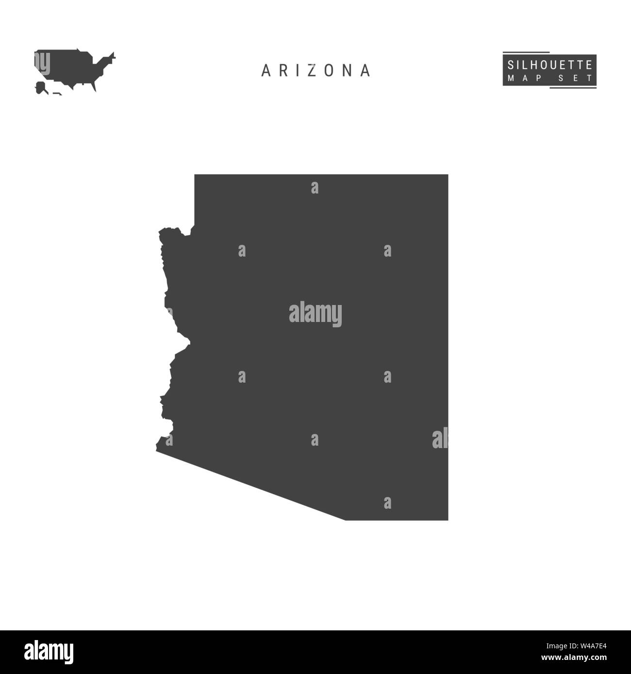 Arizona US State Blank Vector Map Isolated on White Background. High ...