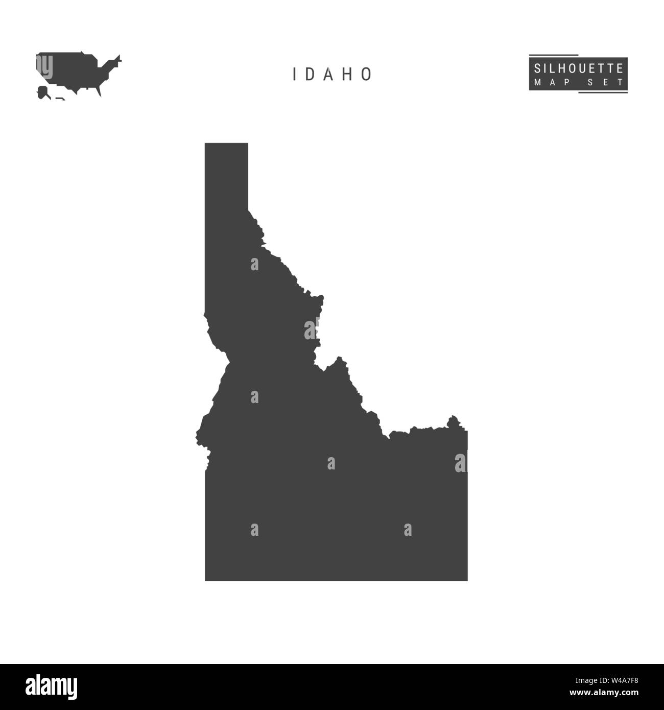 Idaho US State Blank Vector Map Isolated on White Background. High ...