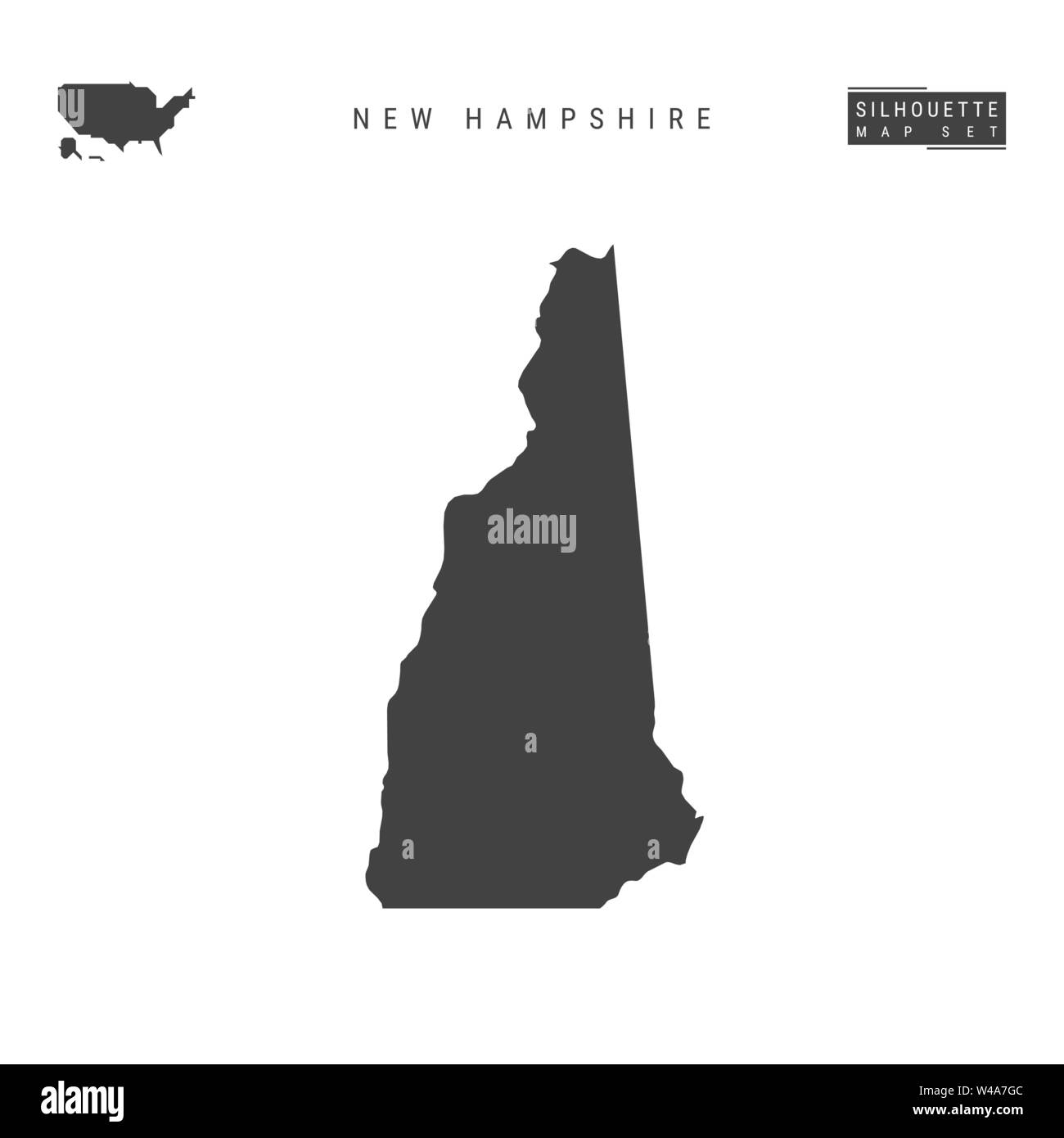 New Hampshire US State Blank Vector Map Isolated on White Background ...