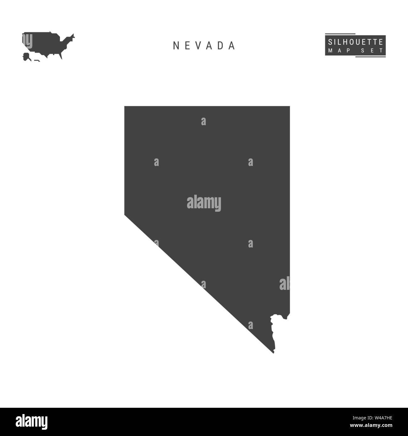Nevada state outline set map Black and White Stock Photos & Images - Alamy