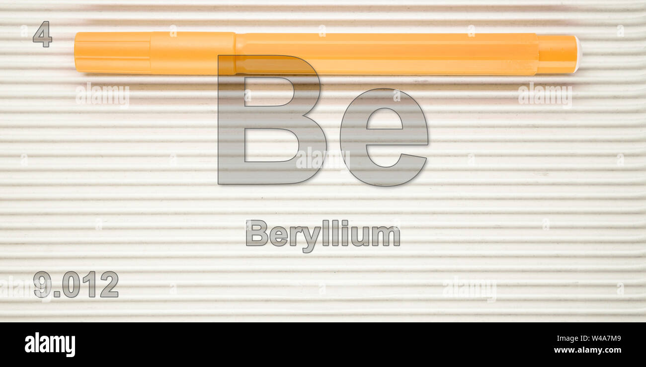 Beryllium chemical element atomic data and symbol illustration backdrop ...