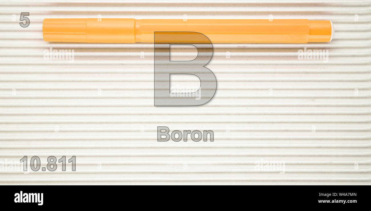 Boron chemical element atomic data and symbol illustration backdrop ...