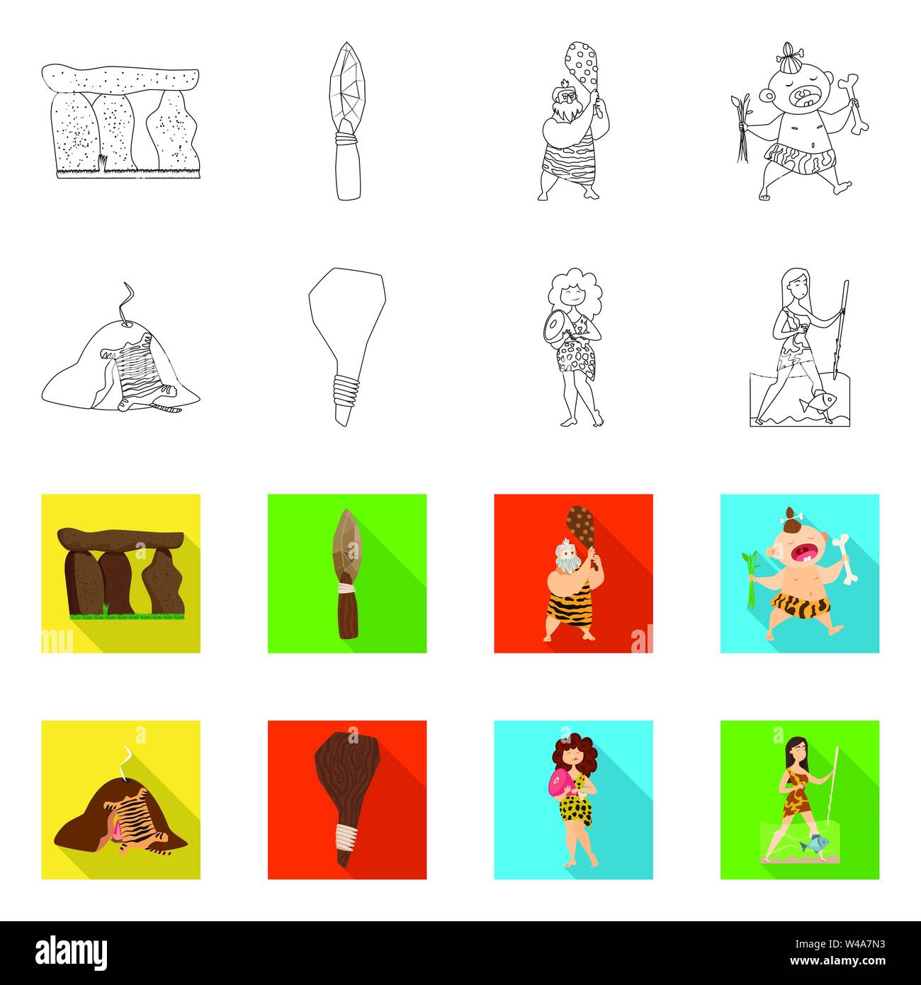 Vector design of evolution and prehistory icon. Collection of evolution ...