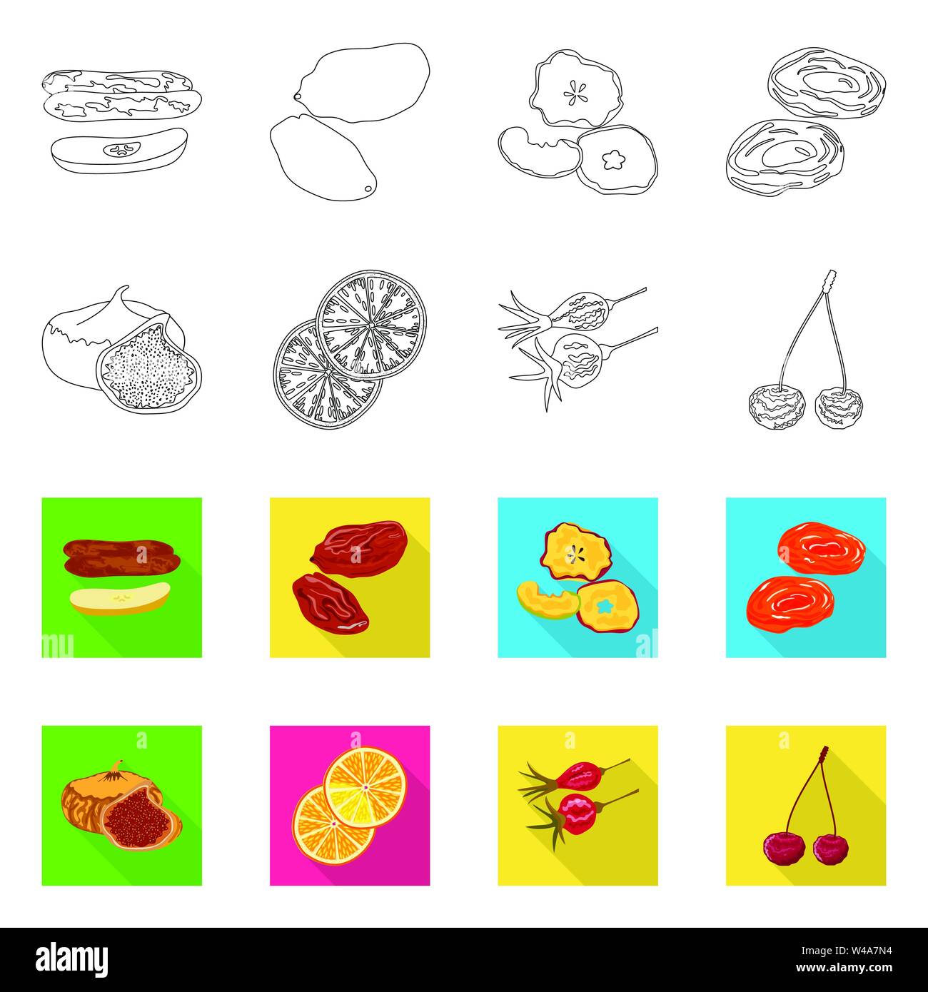 Vector design of food and raw sign. Set of food and nature stock vector ...