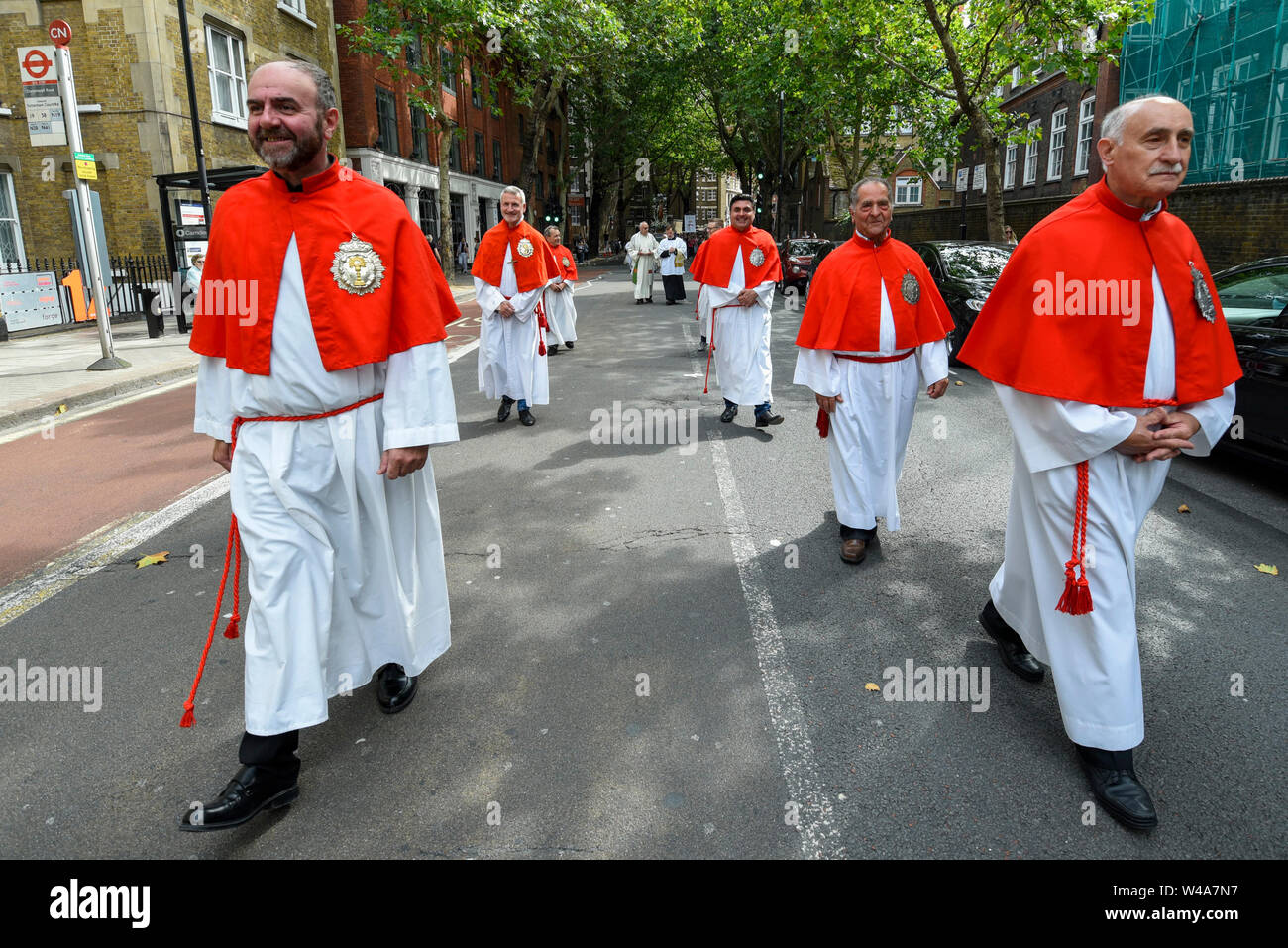 London, UK. 21 July 2019. People take part in the Procession of Our ...