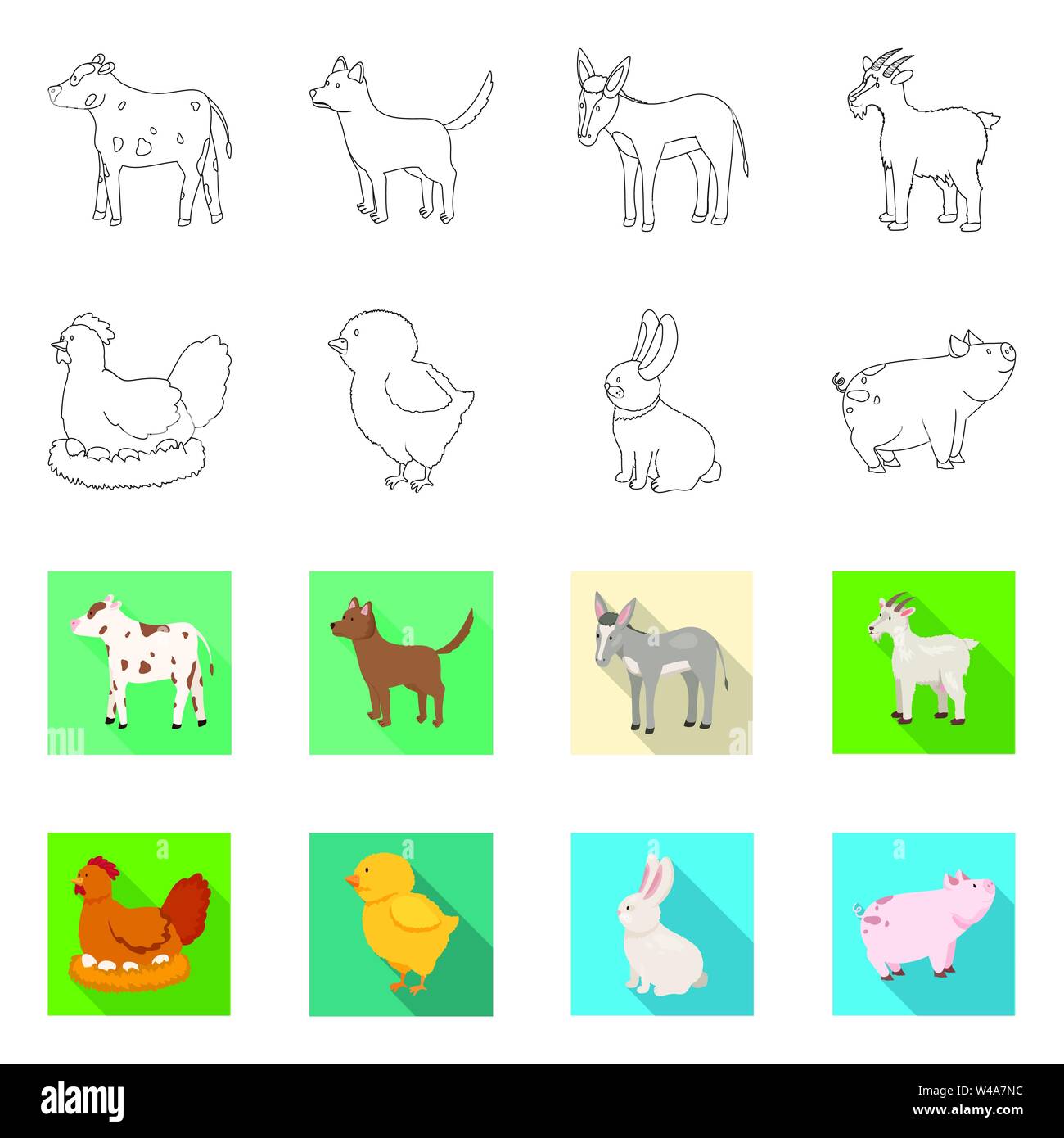 Vector illustration of breeding and kitchen symbol. Collection of ...