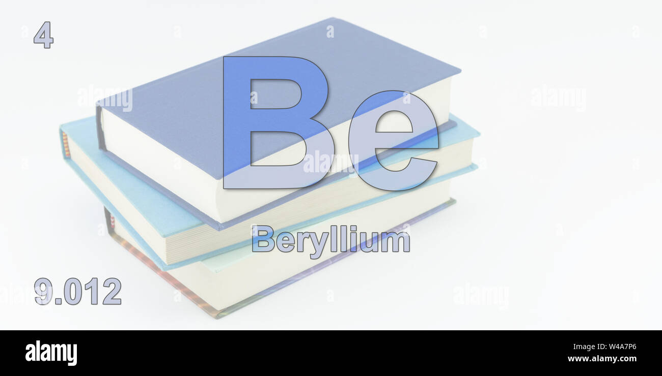 Beryllium chemical element atomic data and symbol illustration backdrop ...