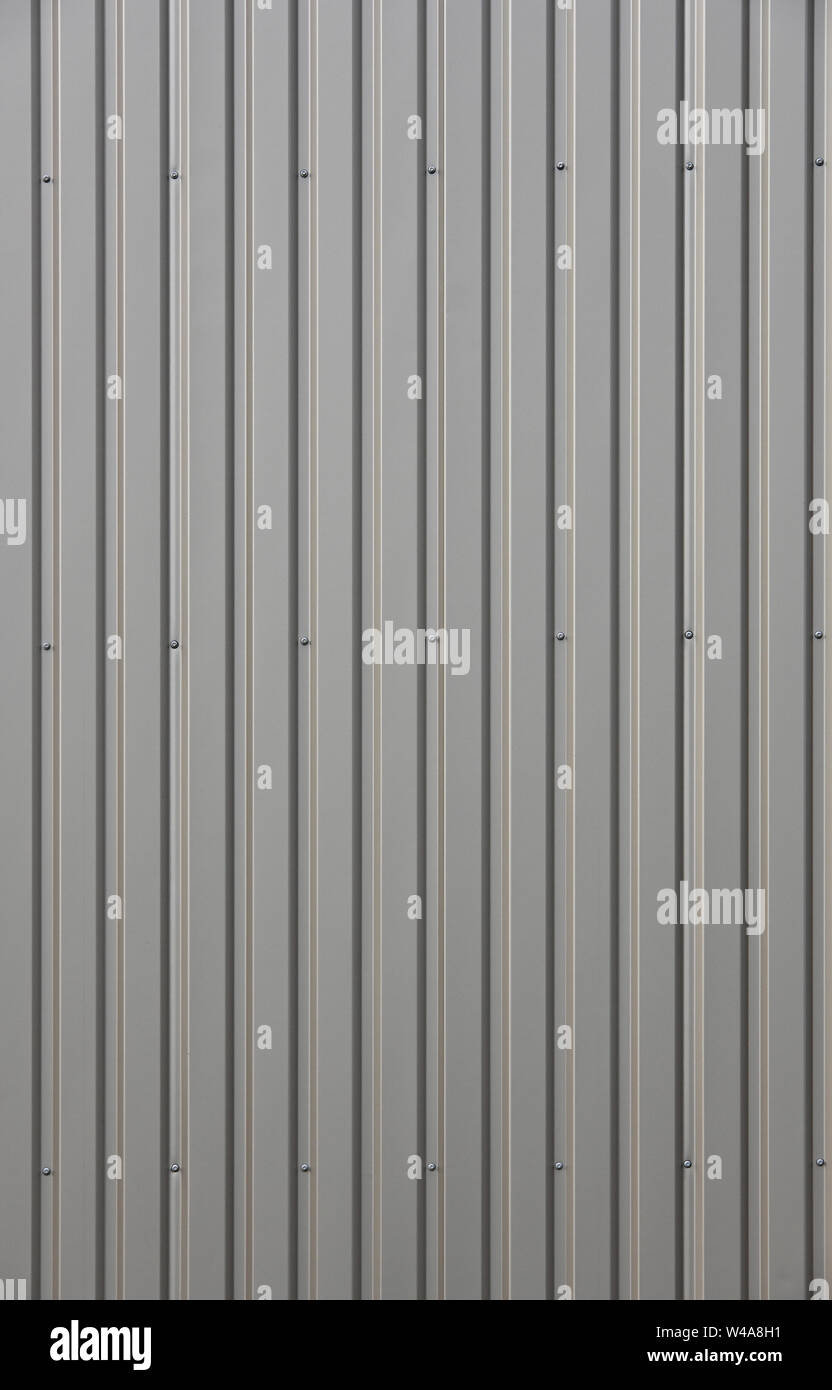 Unpainted aluminum grey corrugated goffered metal wall texture Stock ...