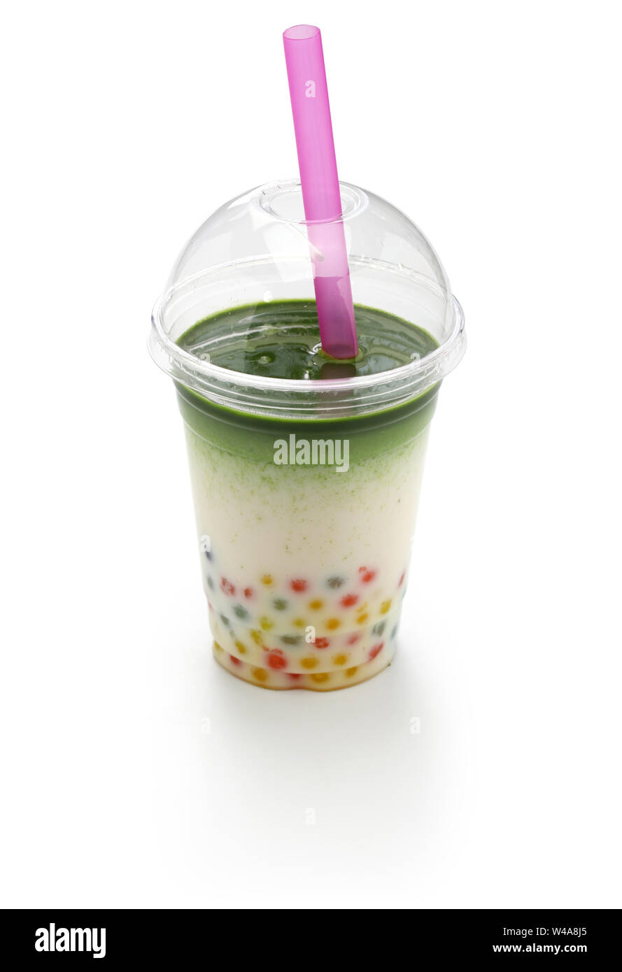 homemade tapioca drink, matcha milk Stock Photo - Alamy