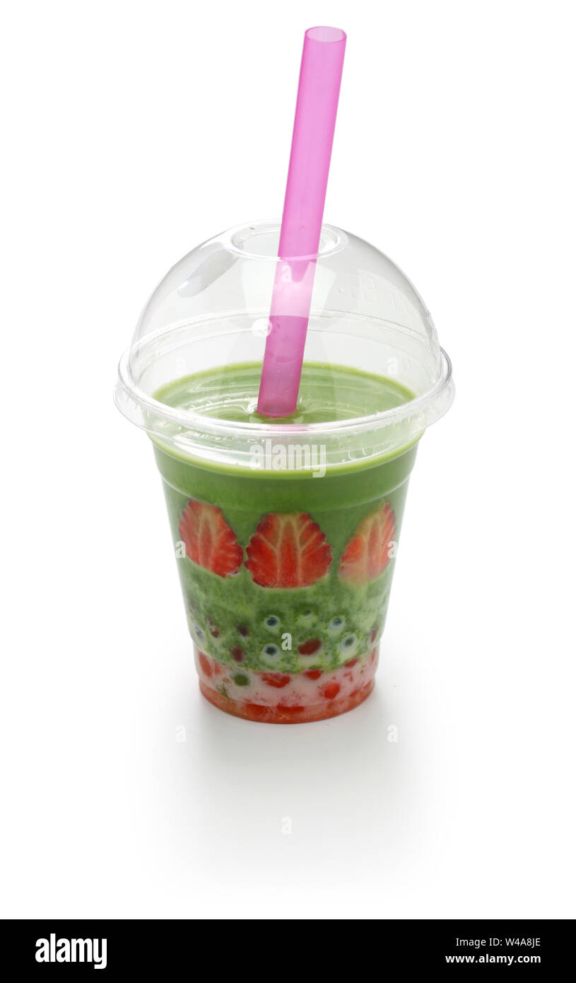 homemade tapioca drink, matcha strawberry milk Stock Photo - Alamy