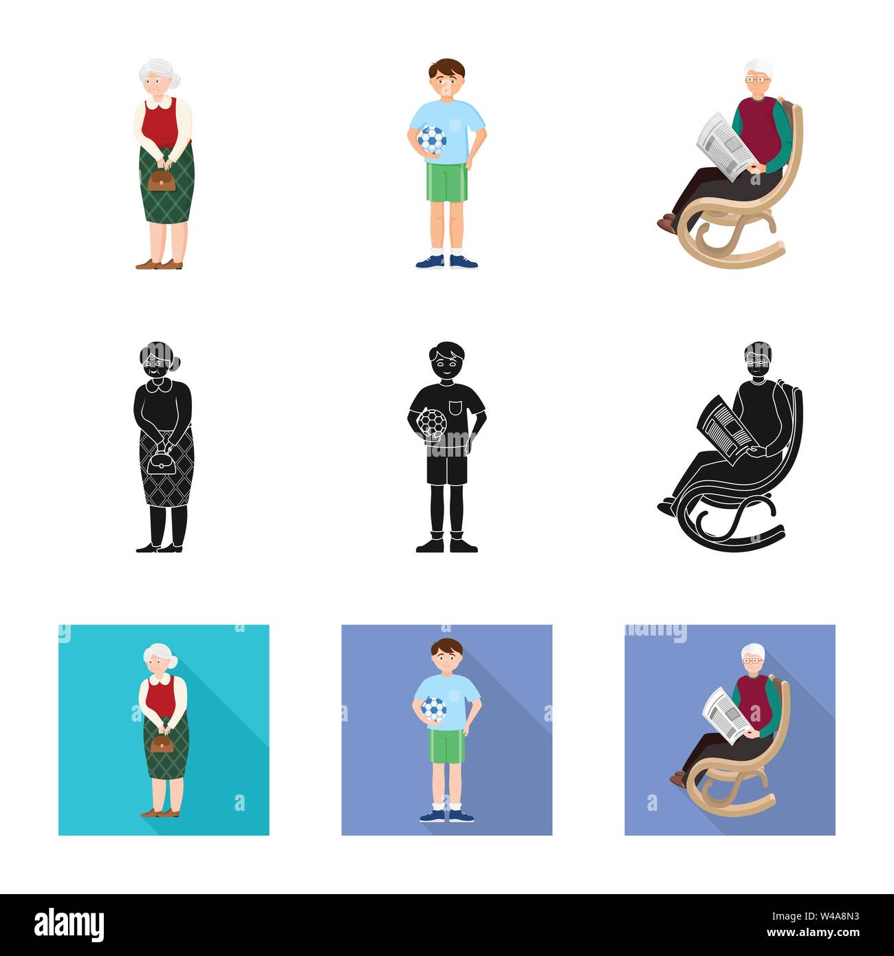 Isolated object of character and avatar sign. Collection of character ...