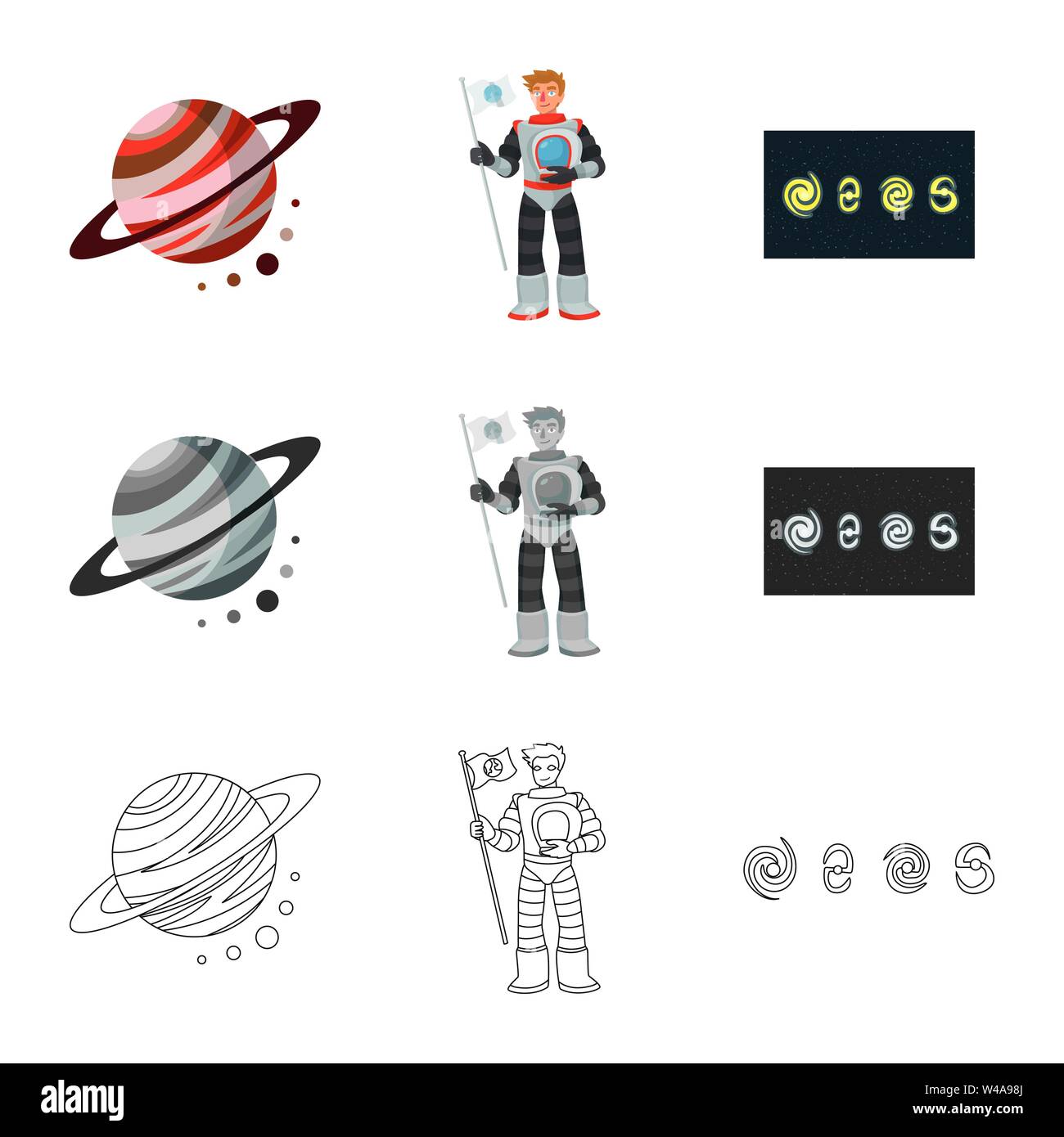 Isolated object of astronomy and technology logo. Set of astronomy and ...