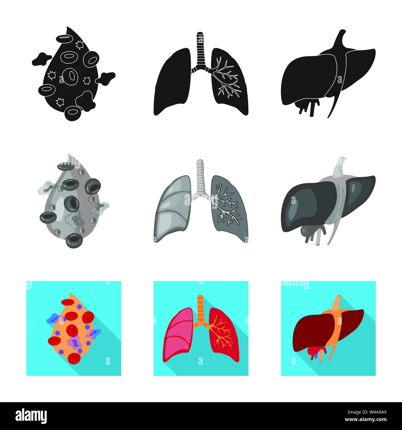 Vector design of biology and scientific icon. Set of biology and ...