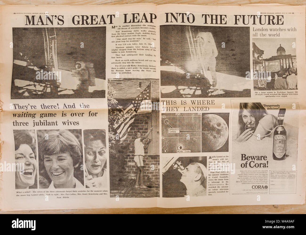 Readable Newspaper Article 1969 Neil Armstrong