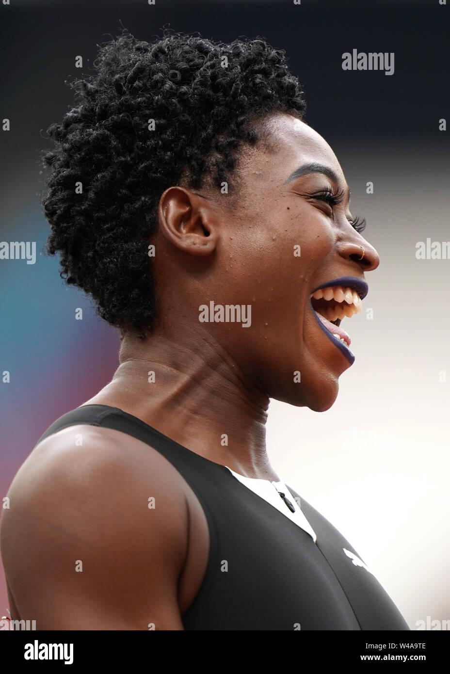 Jamaica's Rushell Clayton celebrates taking gold in the Women's 400m ...