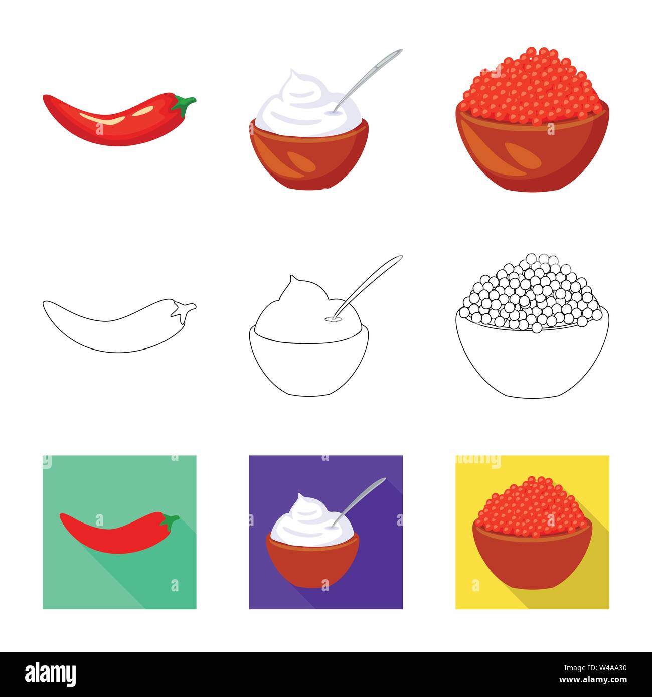 Isolated object of taste and product icon. Collection of taste and ...