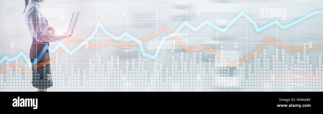 Red and blue growth chart. Concept of stock and exchange Stock Photo ...