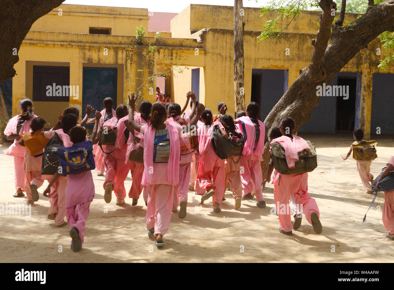 School children in a schoolyard Stock Photo - Alamy