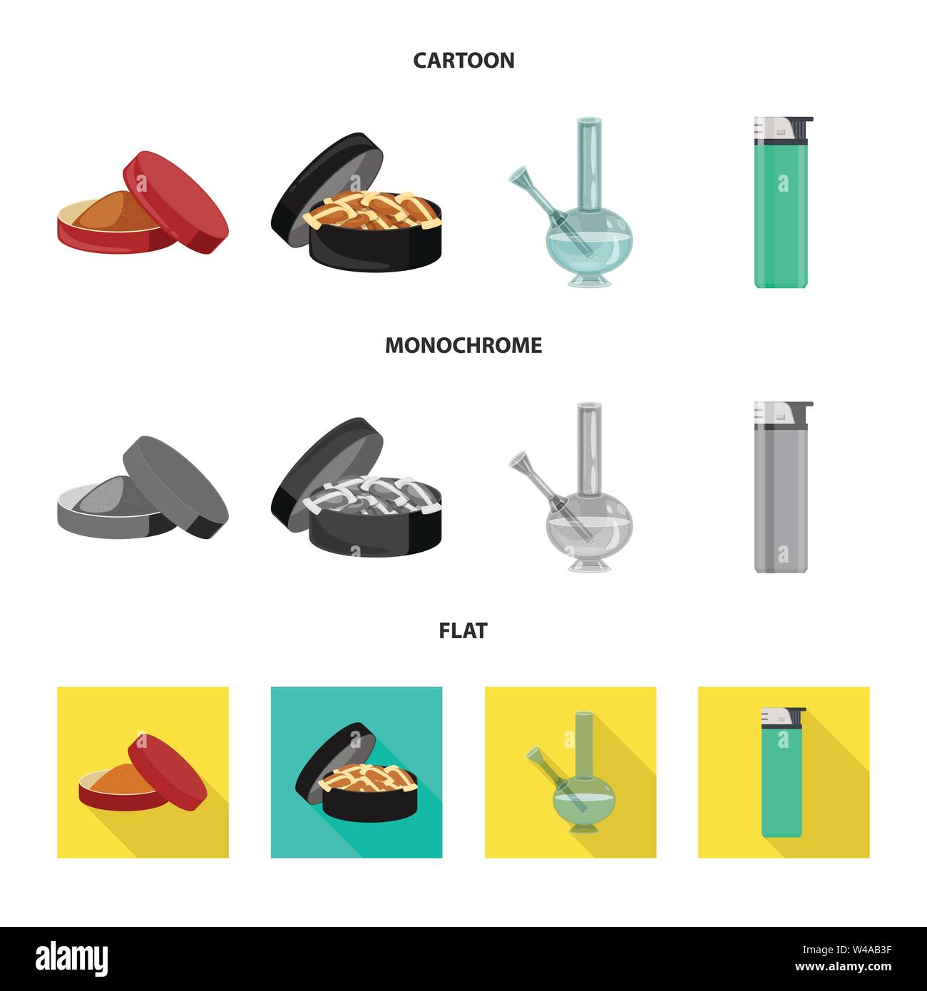 Vector illustration of refuse and stop sign. Collection of refuse and ...