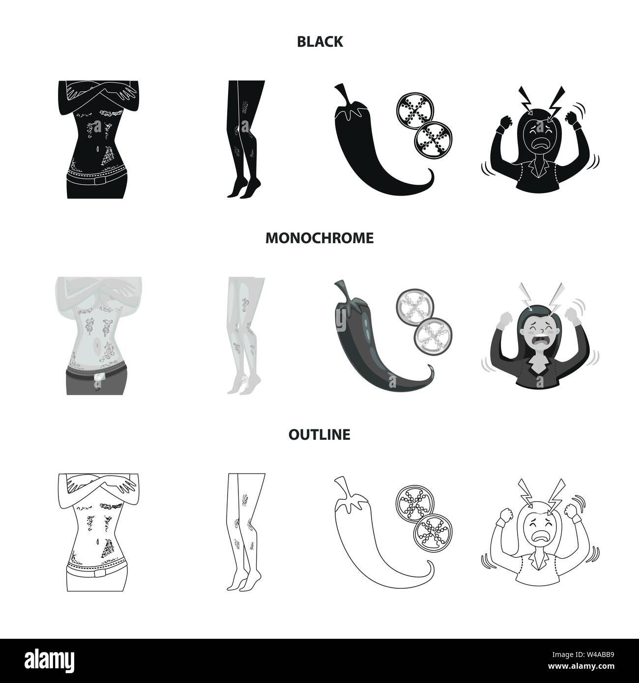 Isolated object of medical and pain symbol. Collection of medical and ...