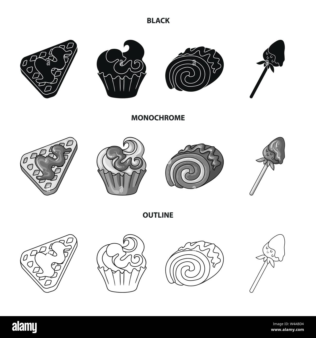 Vector illustration of confectionery and culinary sign. Collection of ...