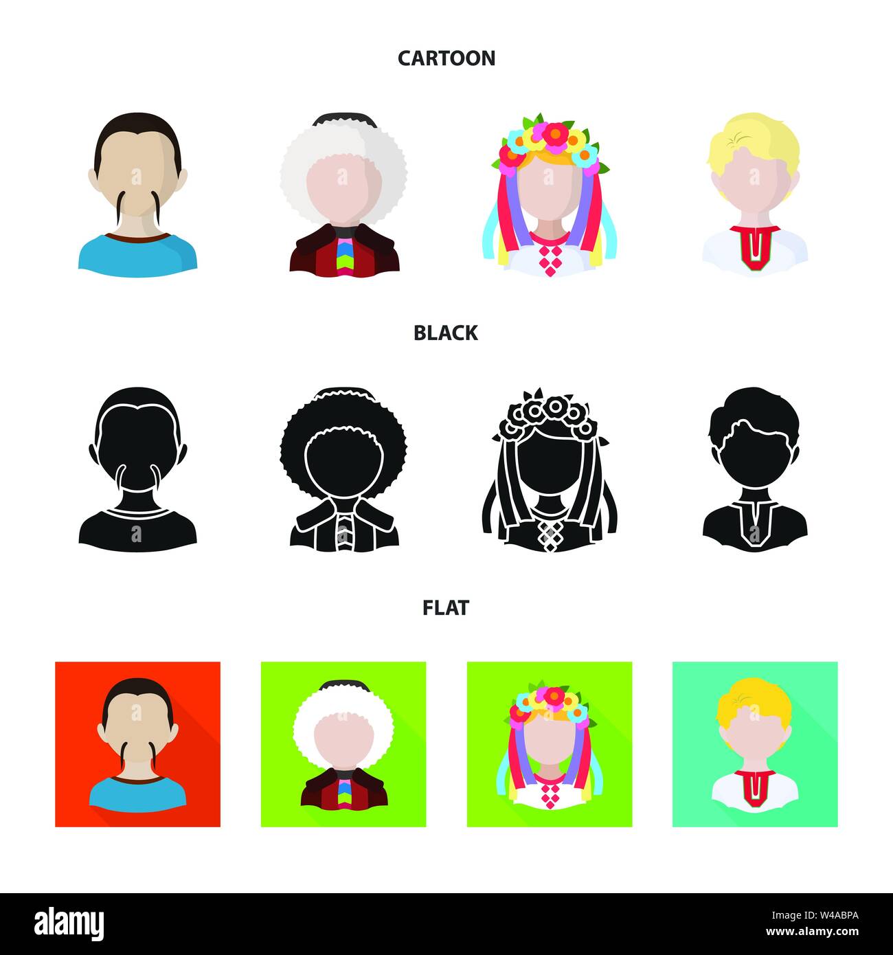 Vector illustration of imitator and resident icon. Collection of ...