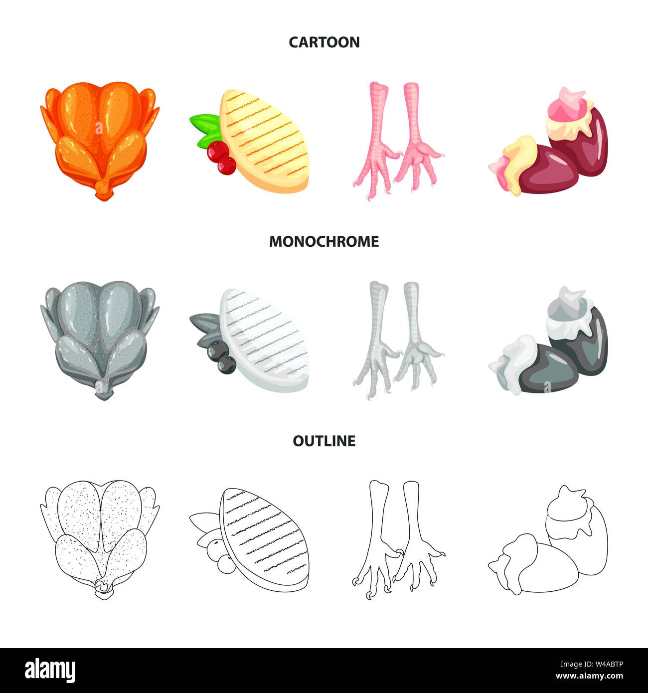 Vector design of product and poultry logo. Collection of product and ...