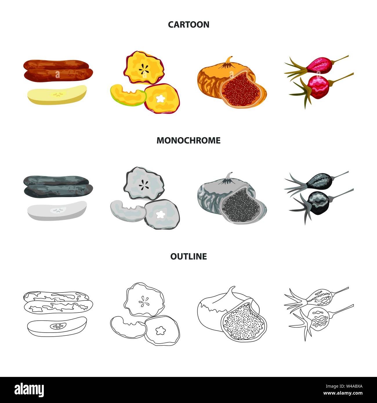 Vector design of food and raw symbol. Set of food and nature stock ...