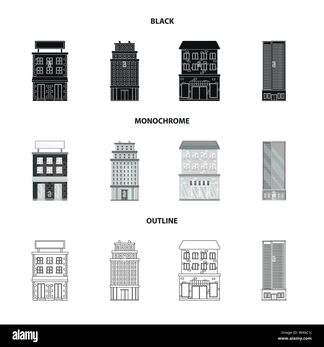 Vector design of municipal and center logo. Set of municipal and estate ...