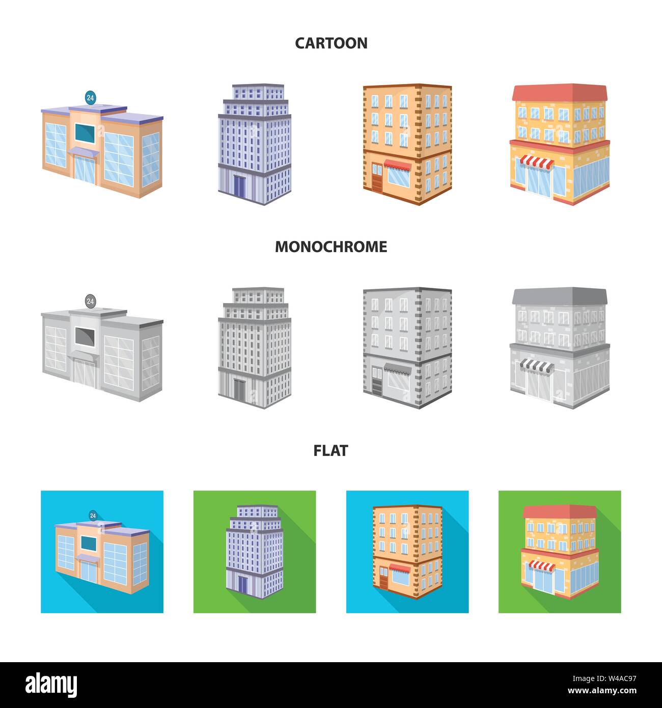 Isolated object of construction and building logo. Set of construction ...