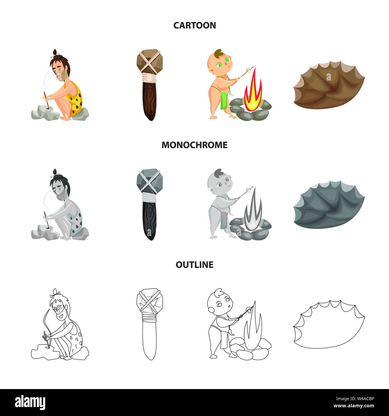 Isolated object of evolution and prehistory symbol. Set of evolution ...