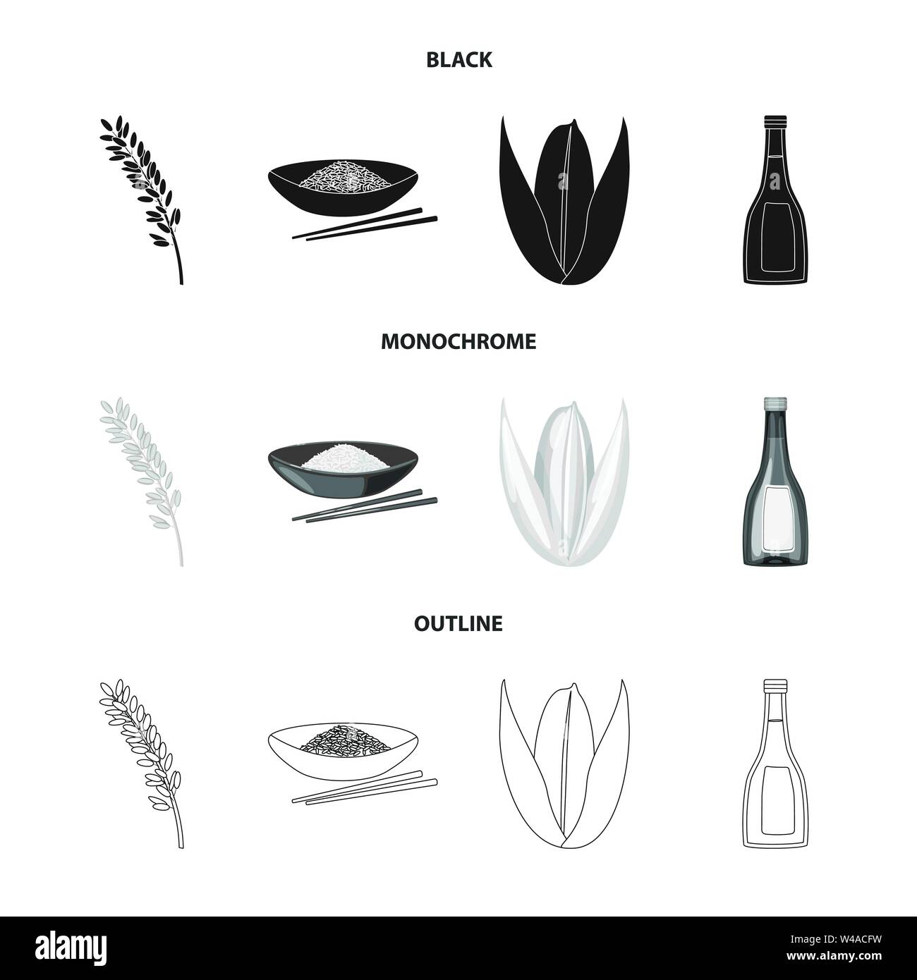 Vector illustration of crop and ecological symbol. Set of crop and ...