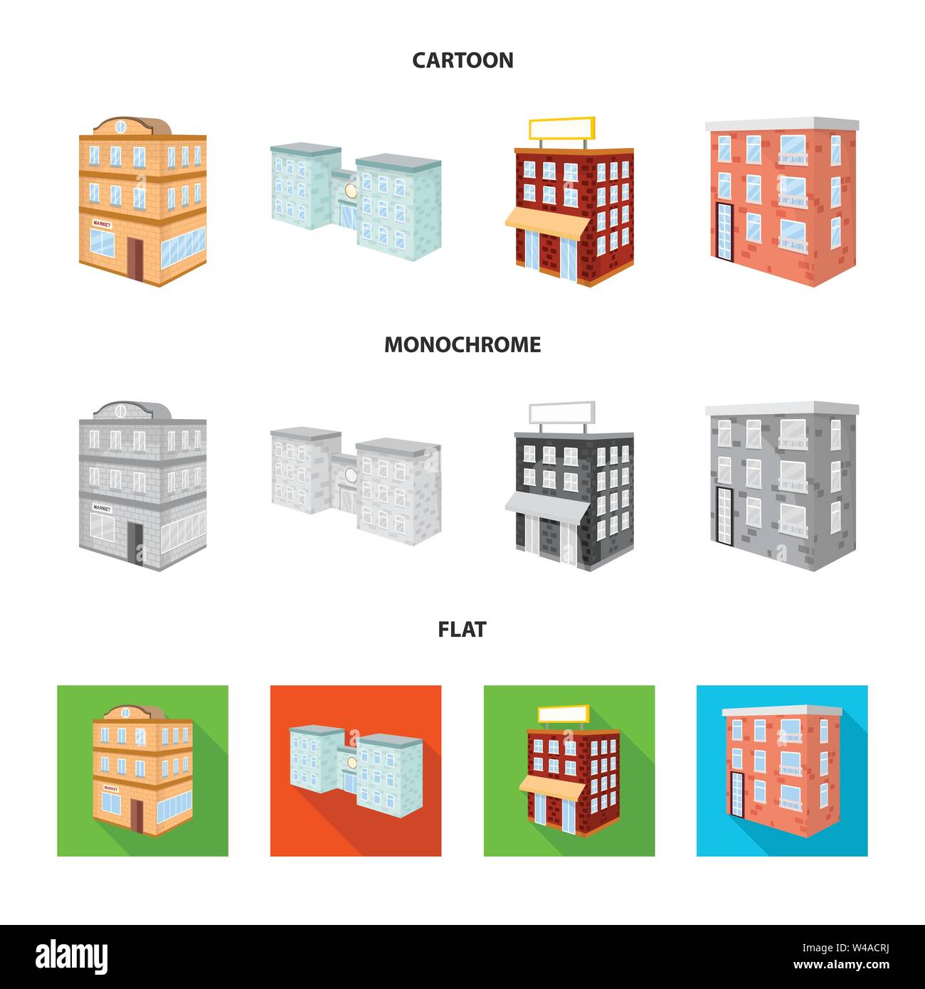 Vector illustration of construction and building icon. Set of ...