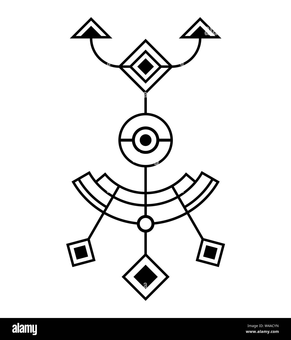 Abstract geometric symbol, isolated on white background. Sacred ...