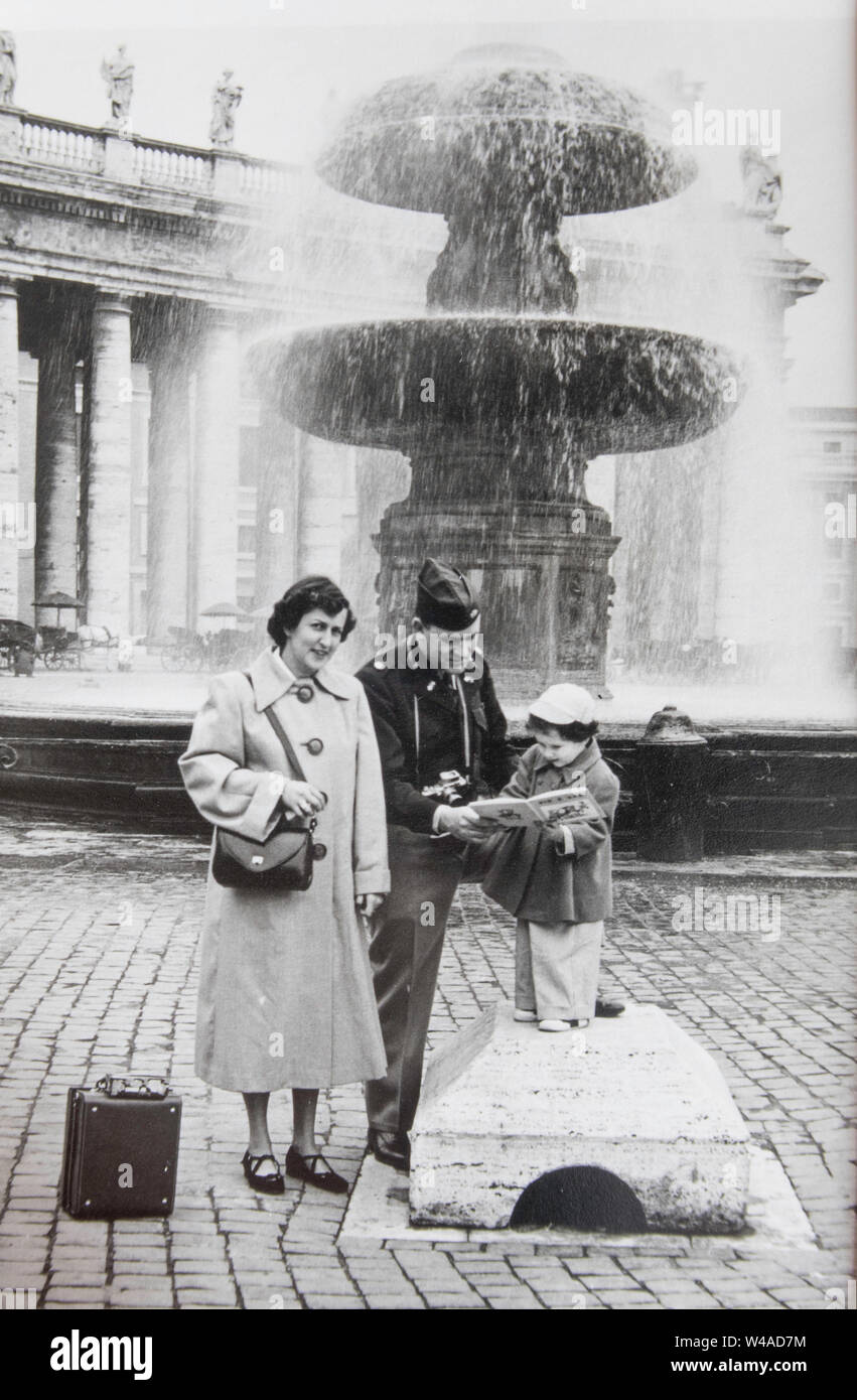 Military Family Touring Rome after World War 2, 1951, Italy Stock Photo ...