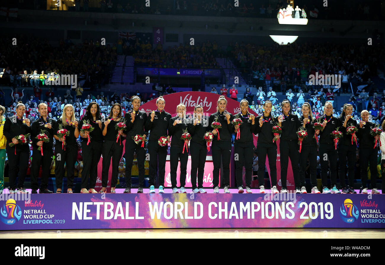 New zealand players celebrate on podium hi-res stock photography and ...