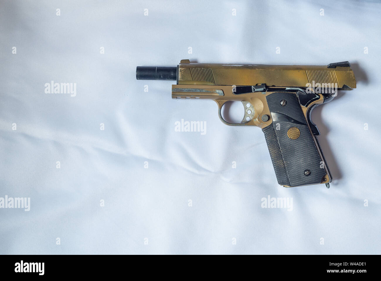 Handgun without magazine on white background Stock Photo - Alamy
